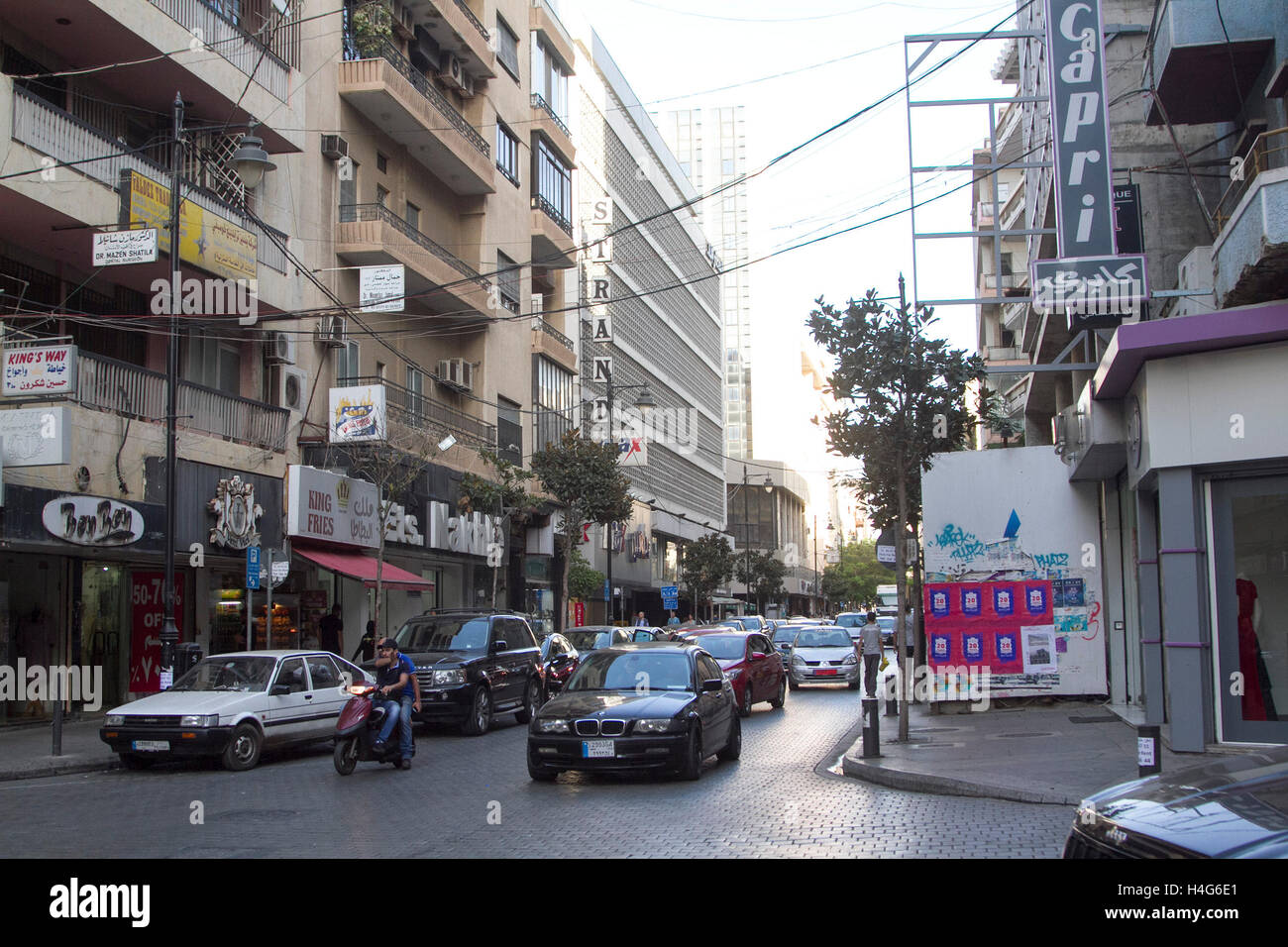 Beirut, Lebanon. 15th October 2016. Beirut Hamra Street once renowned ...