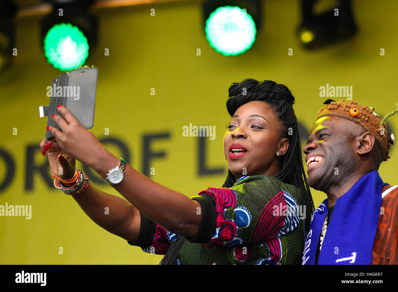 Trafalgar Square, London, UK. 15 Oct 2016 - Esther Alade and Usifu ...