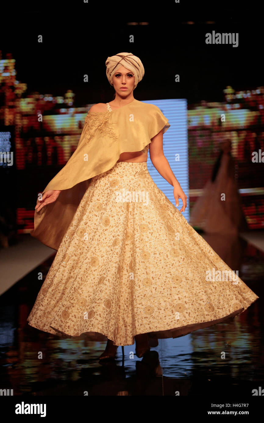 London, UK. 15th October 2016. India fashion week opening show with top ...