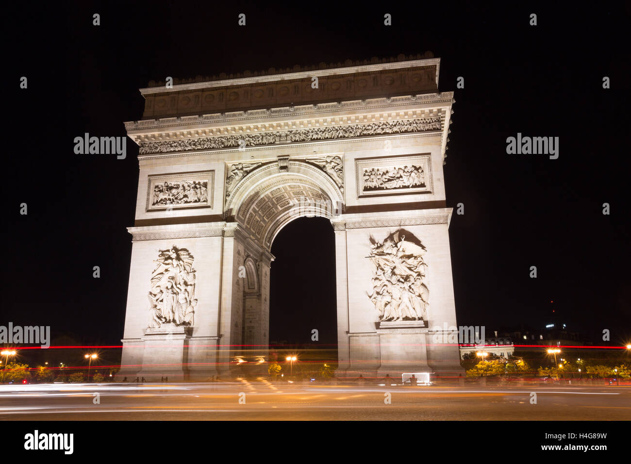 The Famous Arc de Triomphe in Paris, France in the summer of 2016 Stock ...