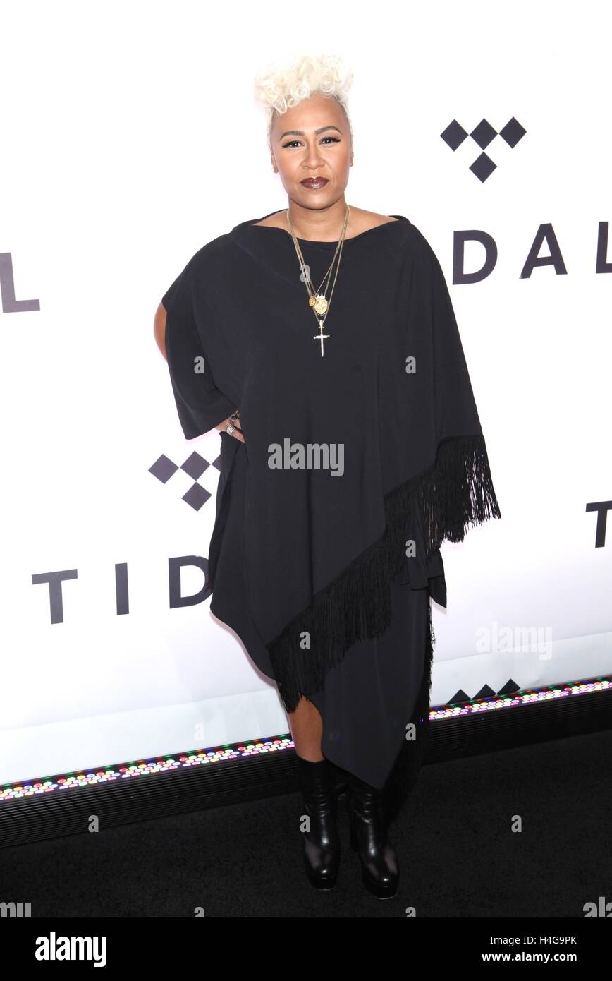 New York, NY, USA. 15th Oct, 2016. Emeli Sande attends TIDAL's Second ...