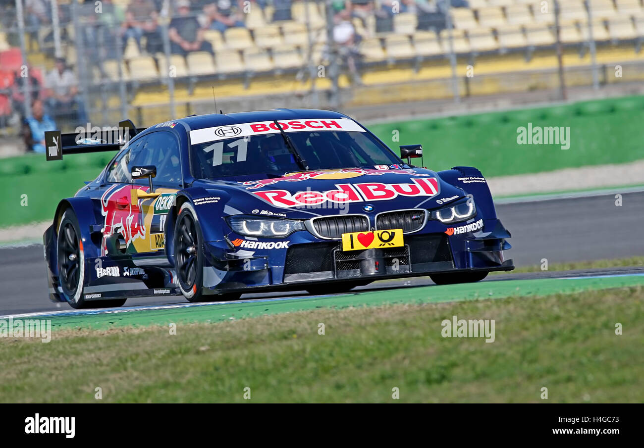 The German race driver Marco Wittmann (BMW) drives on the race course ...
