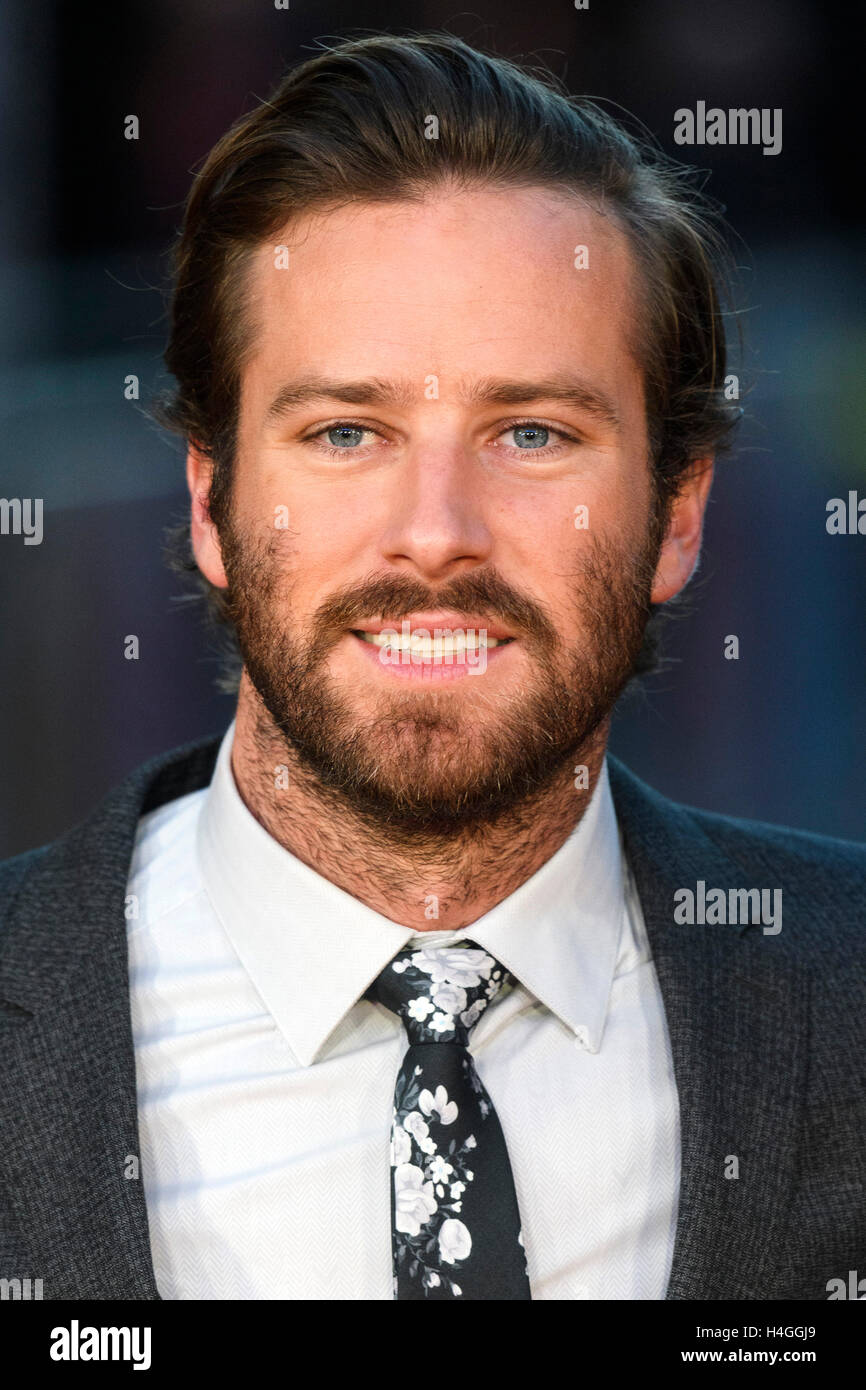 London, UK. 16th October, 2016. Armie Hammer attends the film premiere ...
