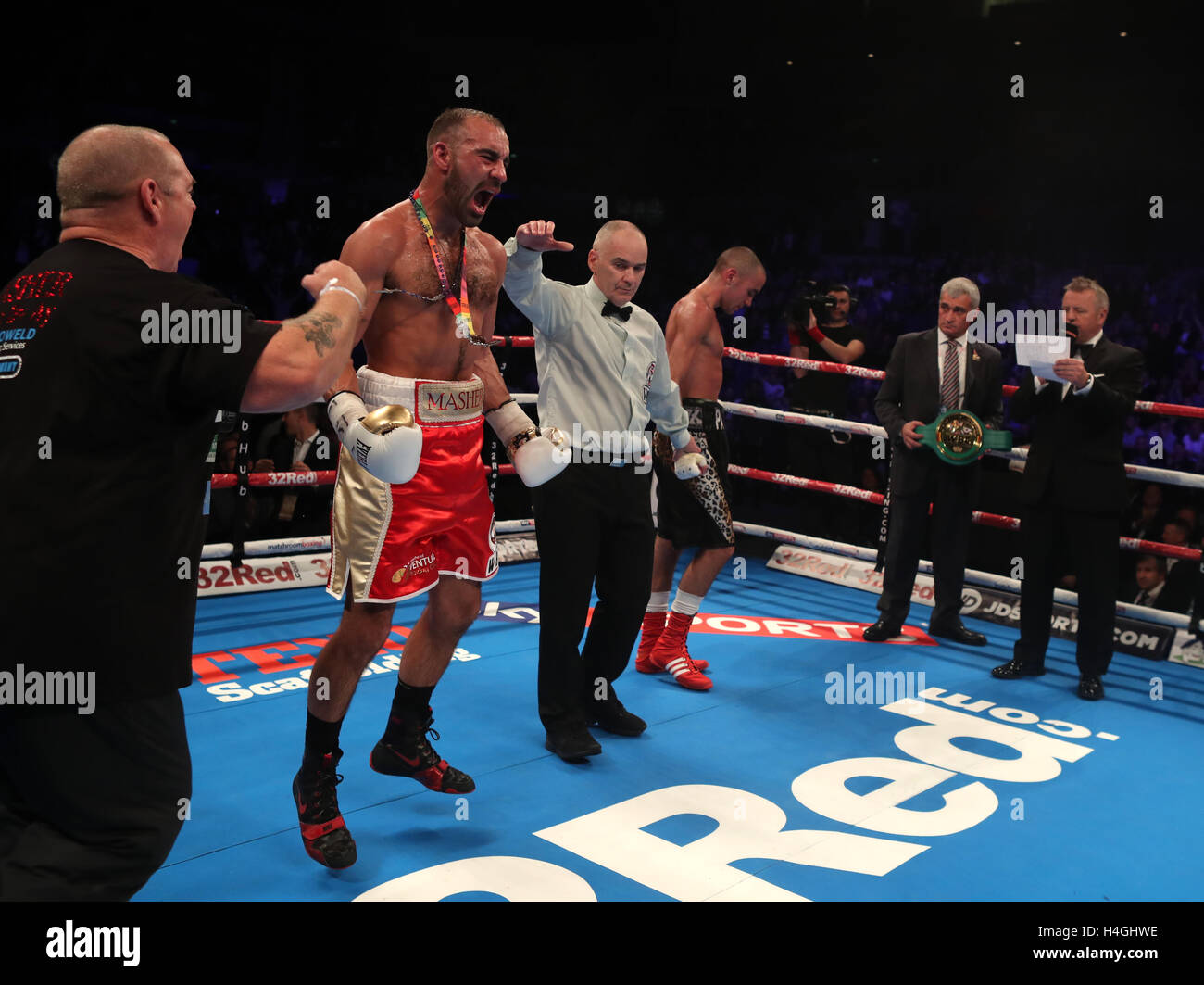 Sean Dodd celebrates victory over Francesco Patera for the WBC ...
