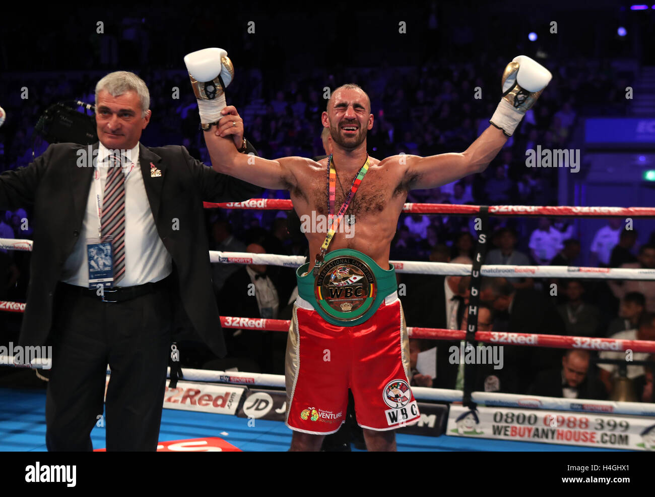 Sean Dodd celebrates victory over Francesco Patera for the WBC ...
