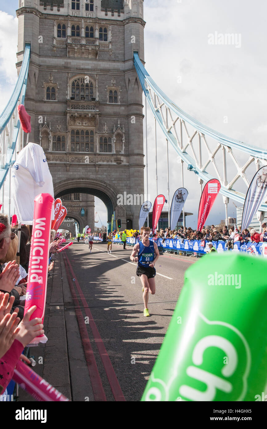 Runners participating running in iconic London Marathon,England Stock ...