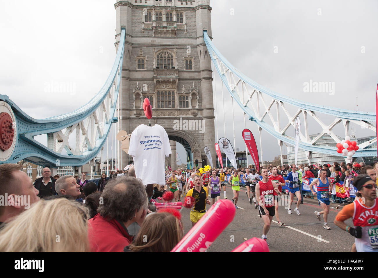 Runners participating running in iconic London Marathon,England Stock ...