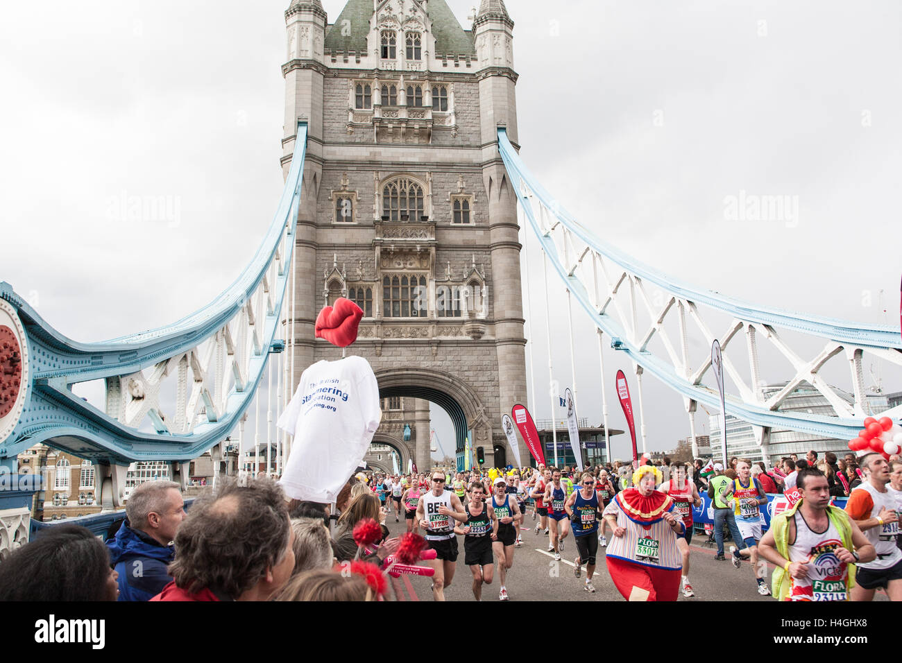 Runners participating running in iconic London Marathon,England Stock ...