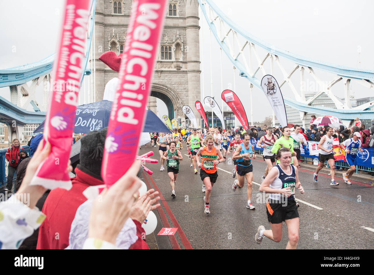 Runners participating running in iconic London Marathon,England Stock ...