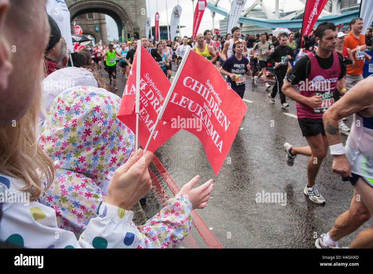 Runners participating running in iconic London Marathon,England Stock ...
