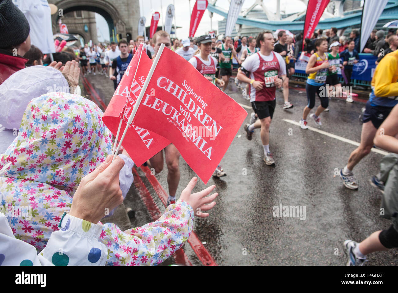 Runners participating running in iconic London Marathon,England Stock ...