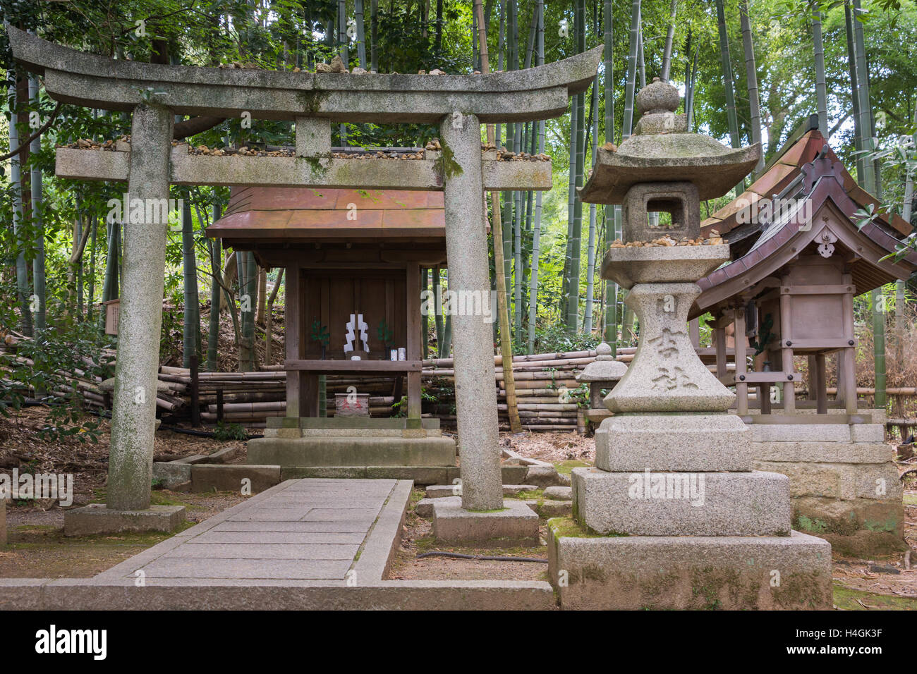 Shinto shrine at Shorenin Buddhist Temple Stock Photo - Alamy