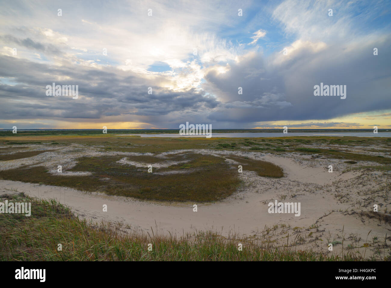 Bay Piltun in the north of Sakhalin Island and its surroundings ...