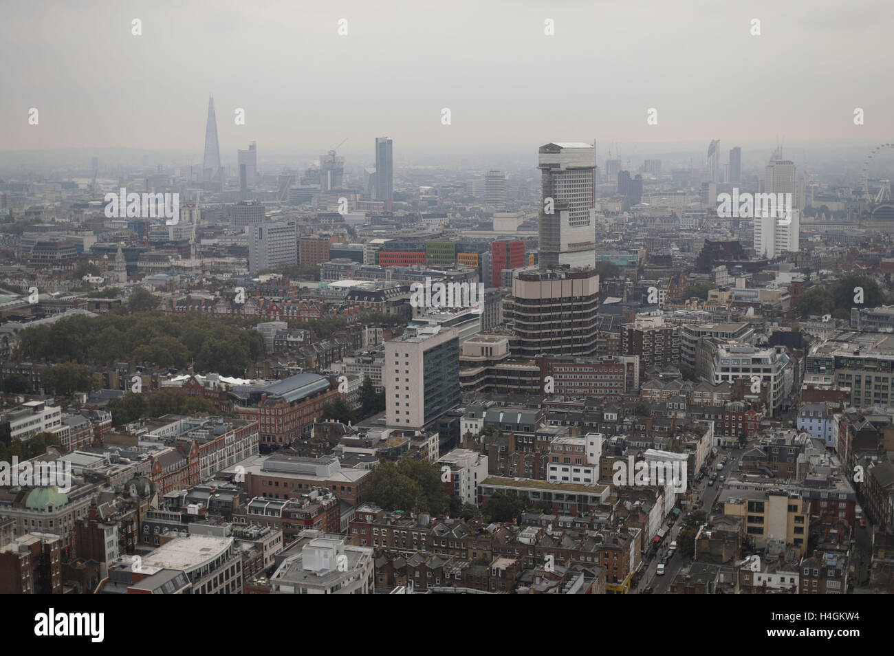 A view of buildings and houses in London, seen from the BT Tower, in ...