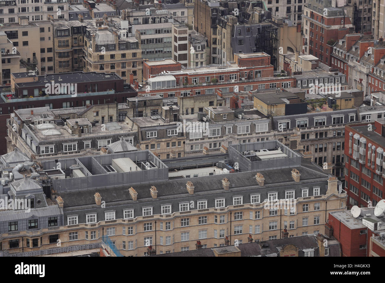 A view of buildings and houses in London, seen from the BT Tower, in ...