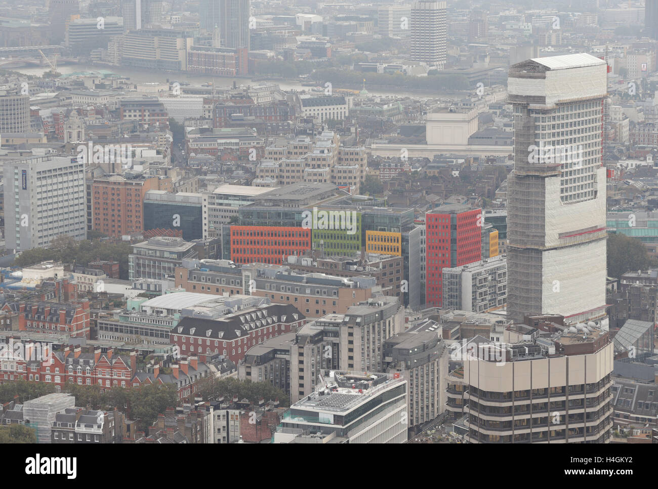 A view of the colourful buildings of Central Saint Giles, and the under ...