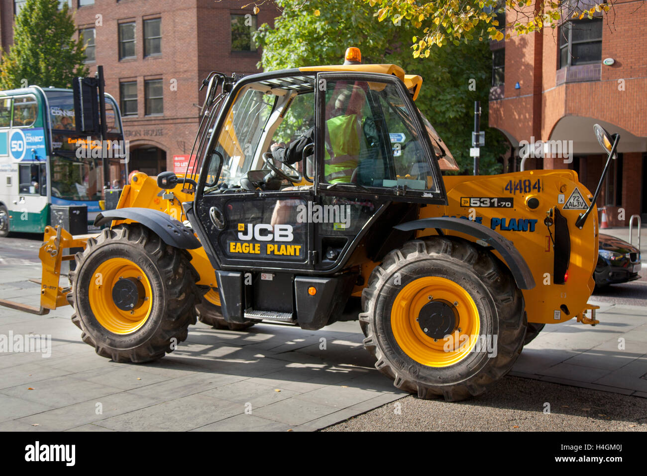 JCB 531-70 vehicle plant and equipment working on new tramway ...