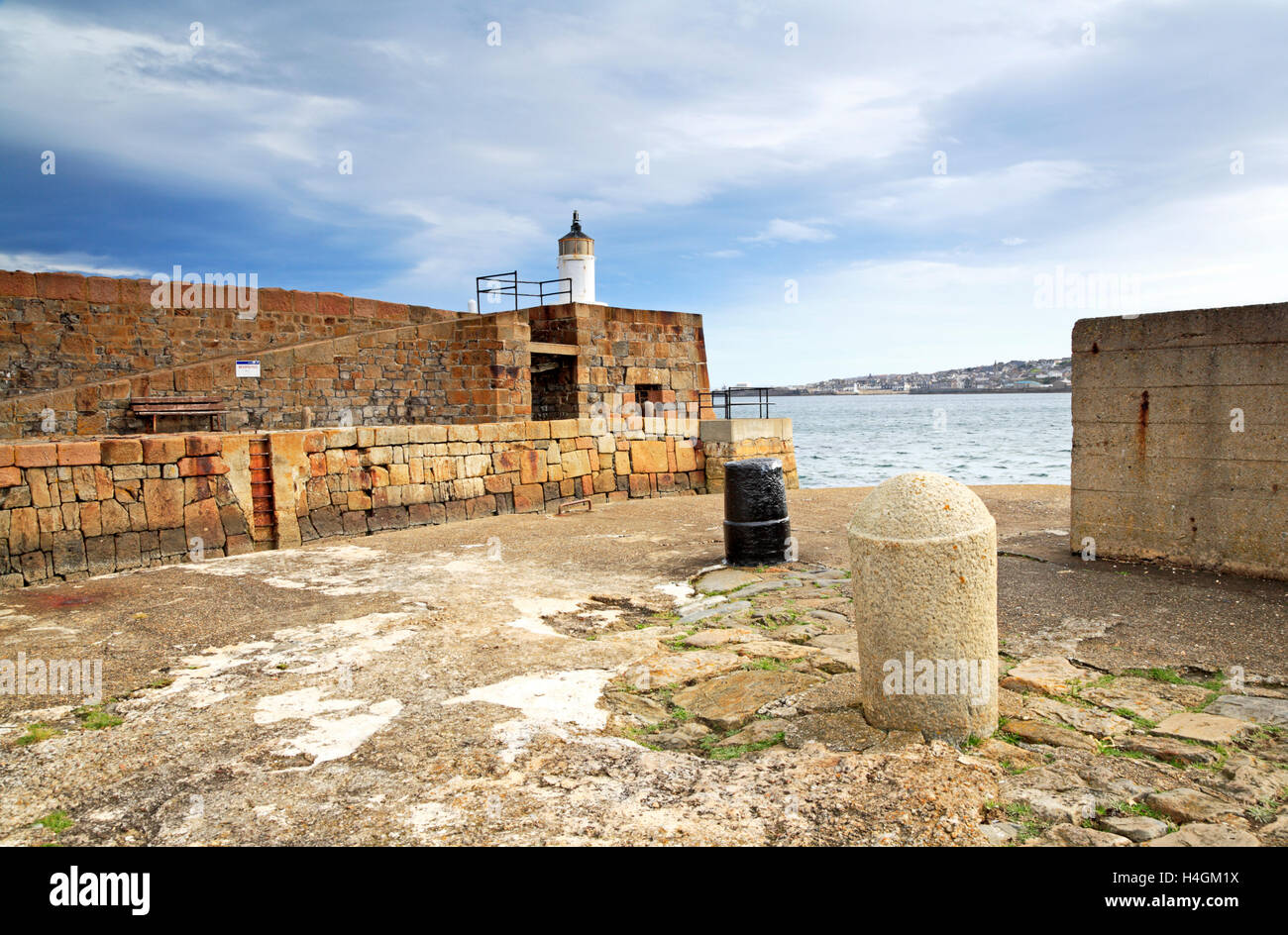 A view of the entrance to the harbour from Banff Bay at Banff ...