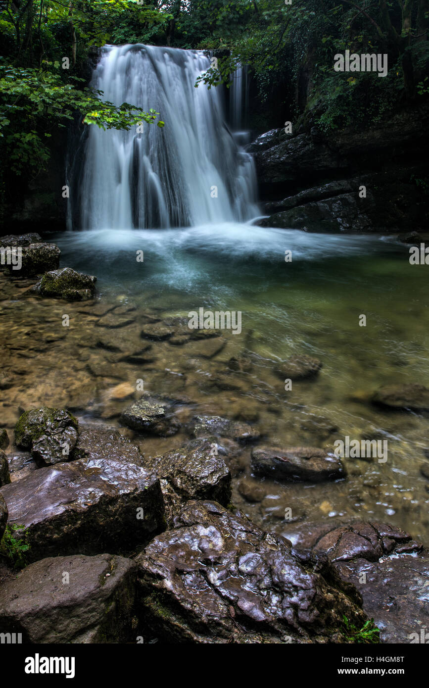 Janet Foss Waterfall Malham Yorkshire Dales UK Stock Photo - Alamy
