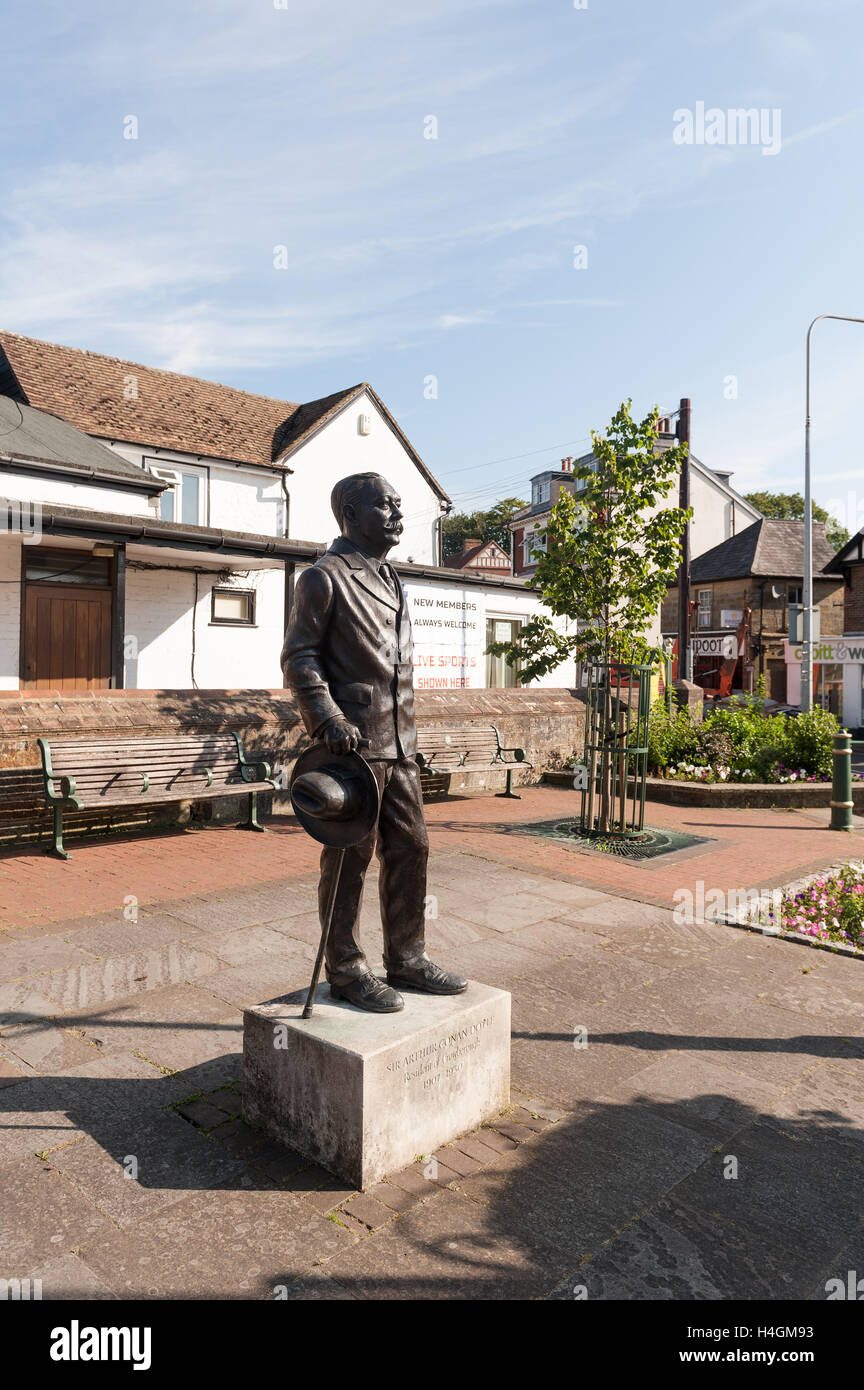Bronze statue of Sir Arthur Conan Doyle on plinth resident of ...
