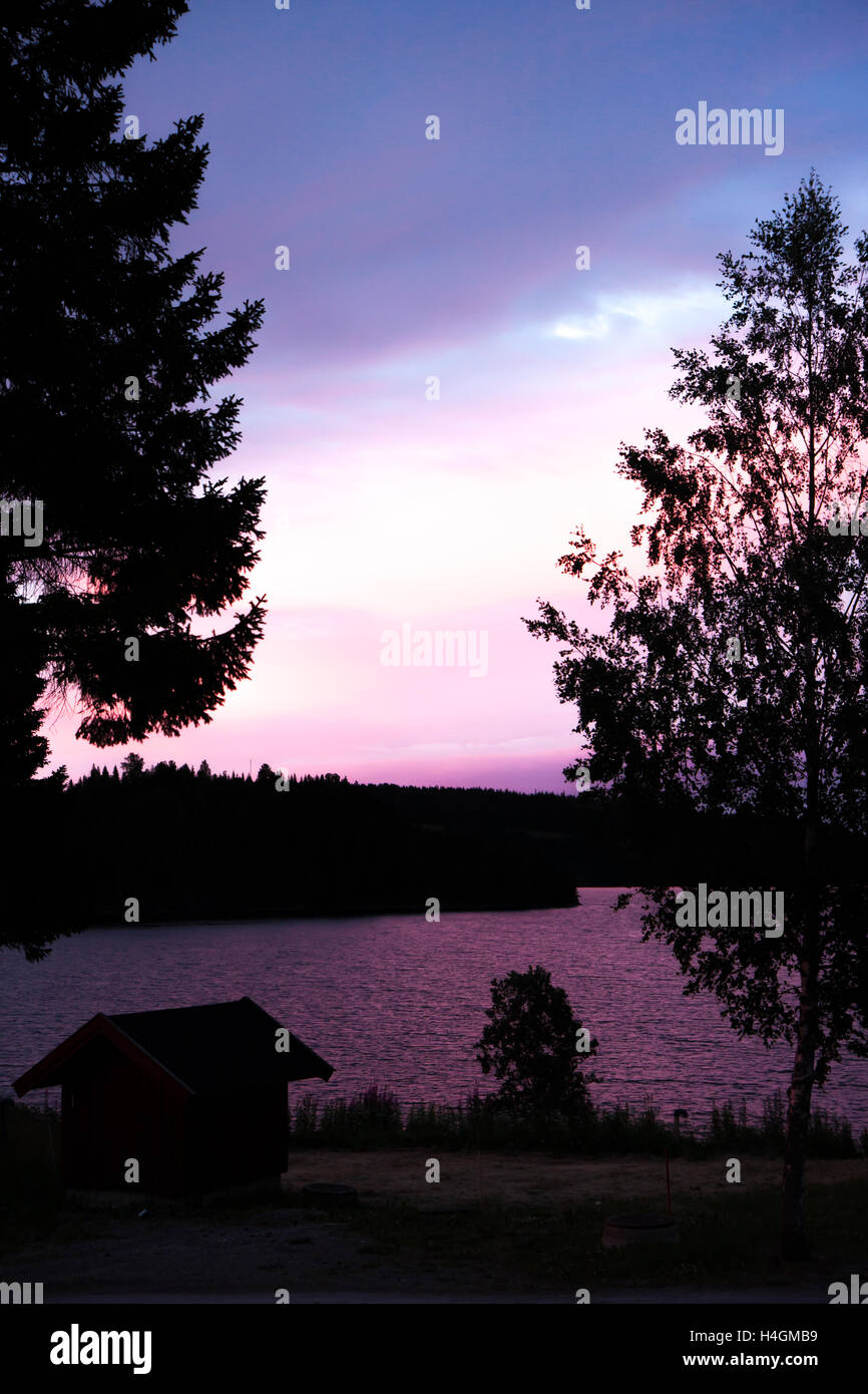sunset in norway Stock Photo - Alamy