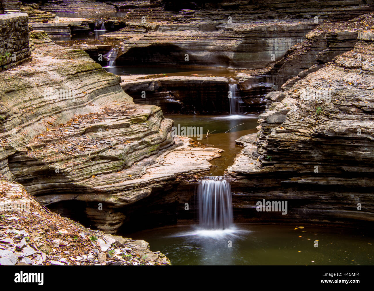 Waterfall in Watkins Glen State Park - New York Stock Photo - Alamy