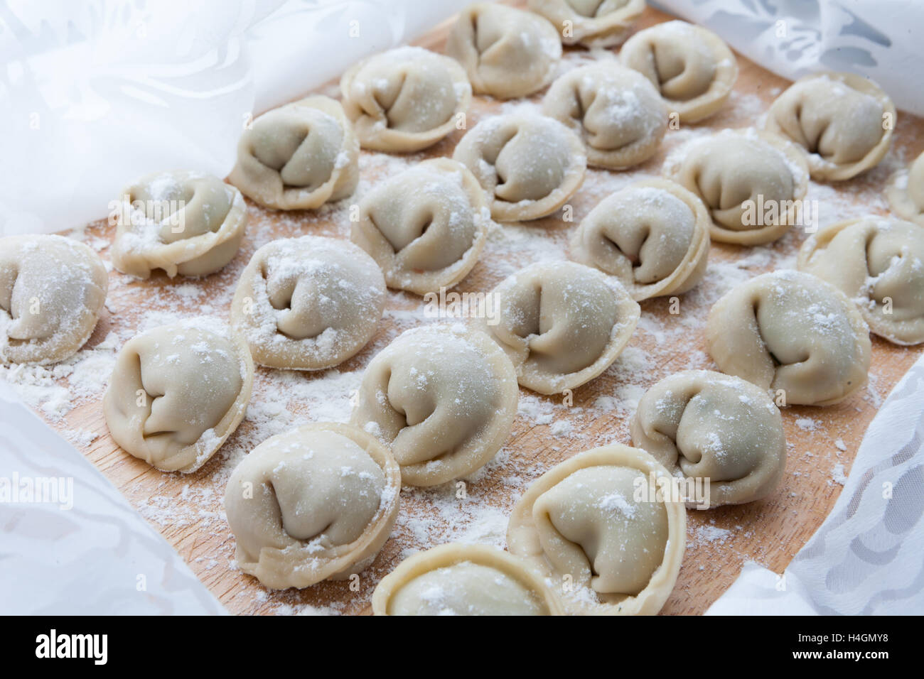 Russian real homemade dumplings Stock Photo - Alamy