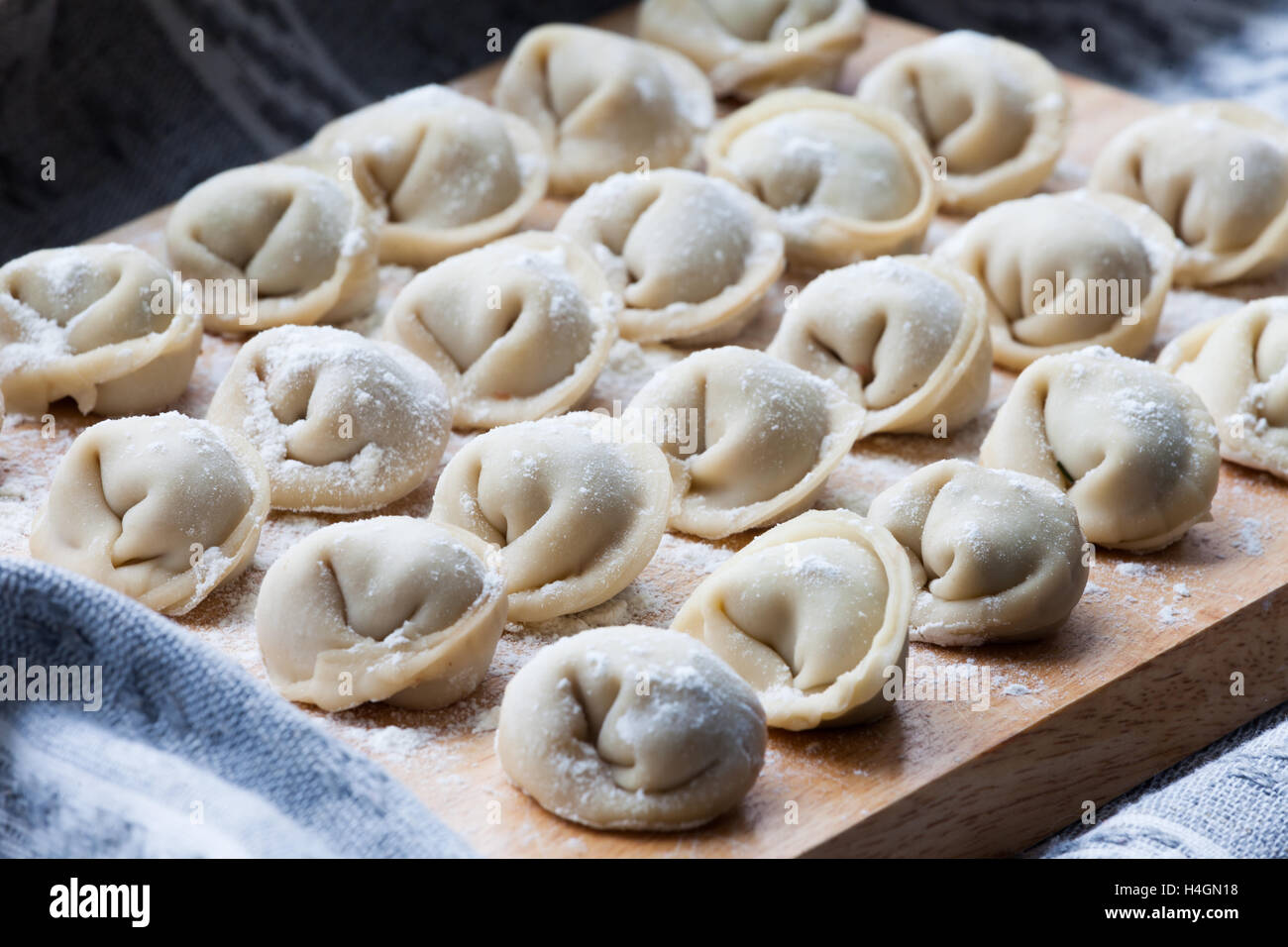 Russian real homemade dumplings Stock Photo - Alamy