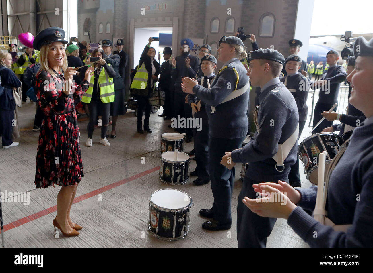 Myleene Klass with the Air Cadet band, as youngsters who have battled ...