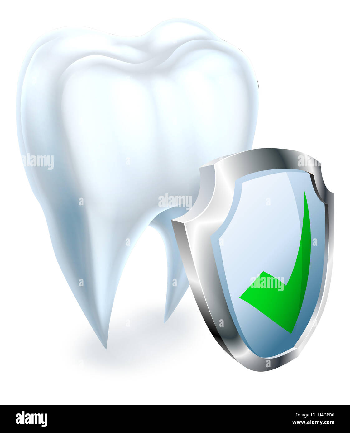 A medical dental illustration of a shield protecting a tooth Stock ...