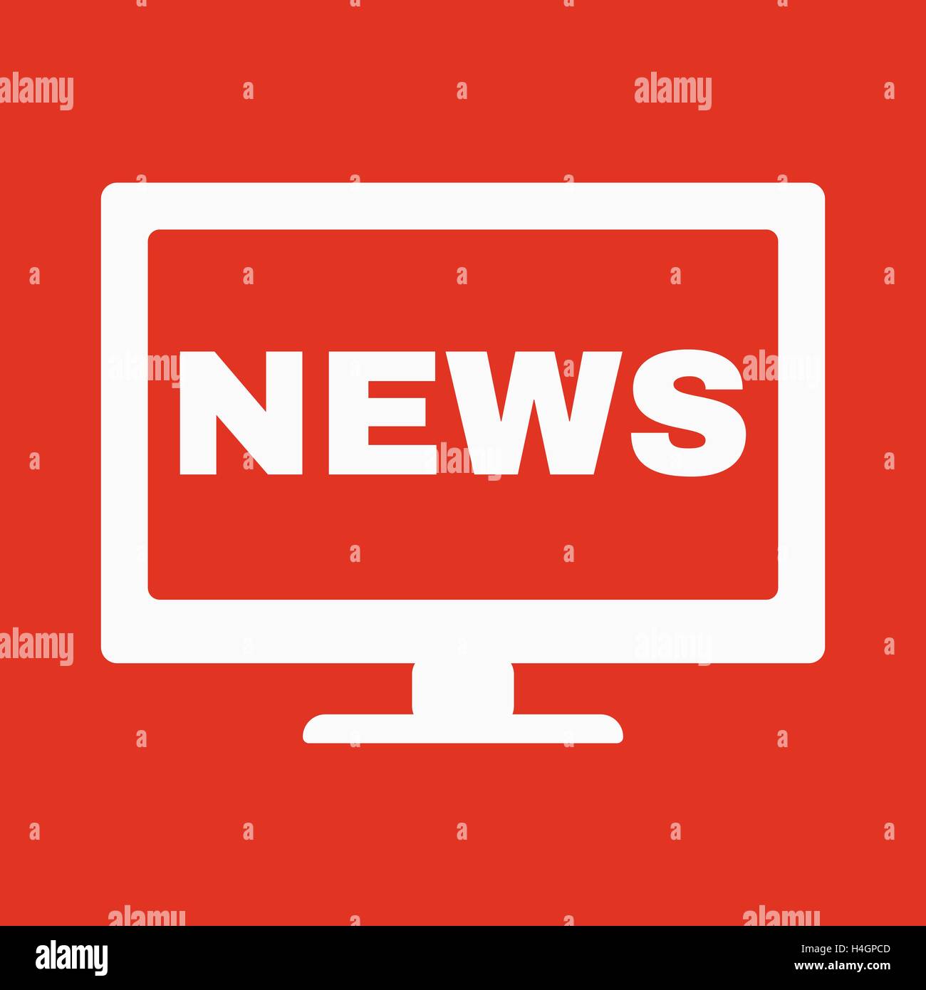 The tv news icon. Television and telly, telecasting, broadcast symbol ...