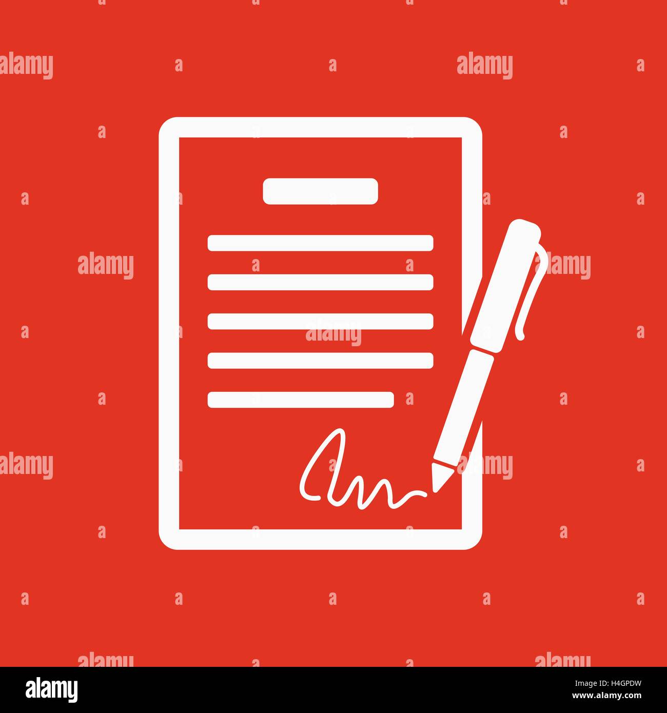 The contract icon. Agreement and signature, pact, accord, convention ...
