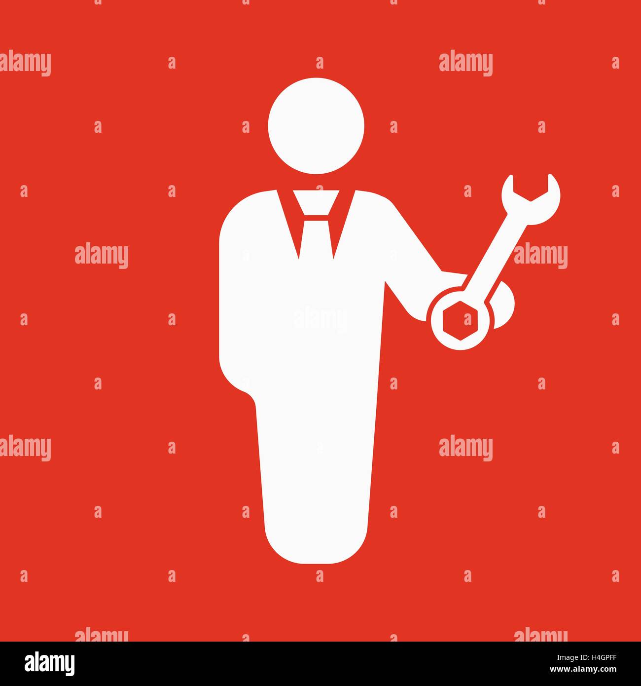 The support icon. Engineer and repair, technician, fixing symbol. Flat ...