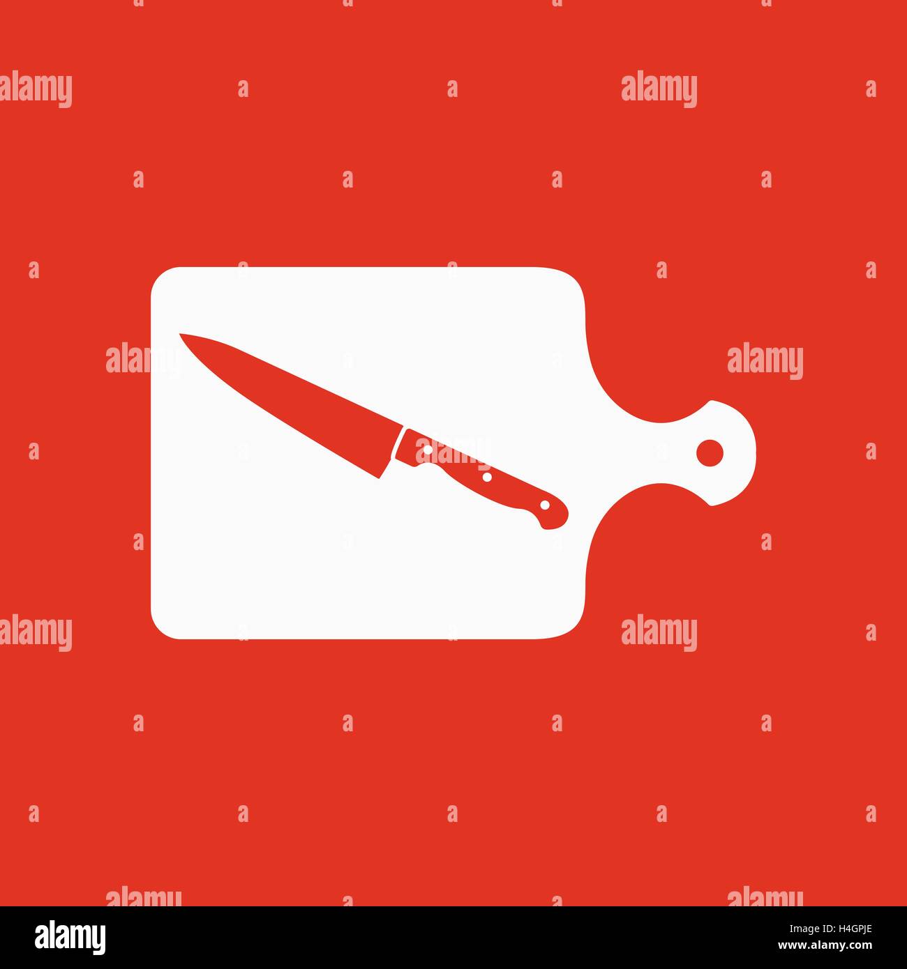 The cutting board and knife icon. Chef and restaurant, kitchen symbol ...