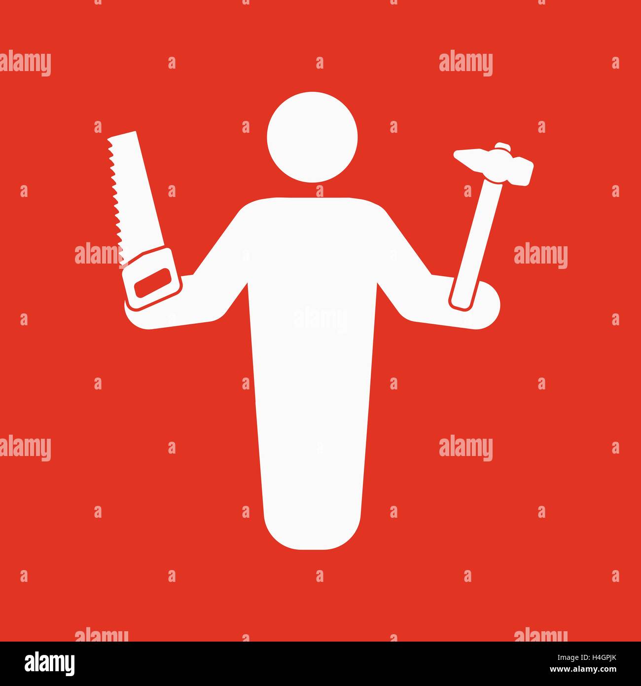 The carpenter avatar icon. Builder and handyman, craftsman symbol. Flat ...