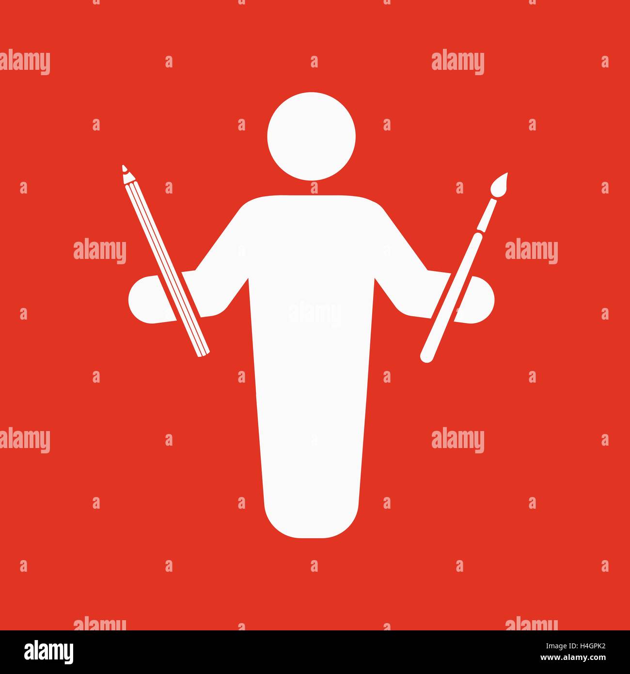 The painter avatar icon. Artist and craftsman symbol. Flat Stock Vector ...