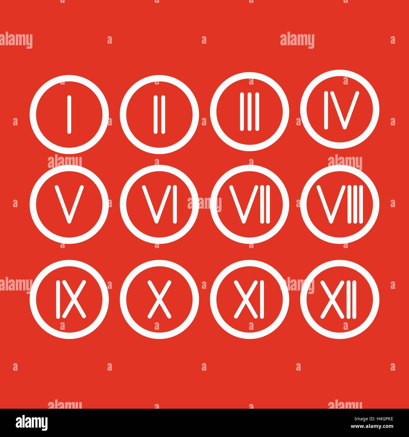 Set Roman numerals 1-12 icon Stock Vector Image & Art - Alamy