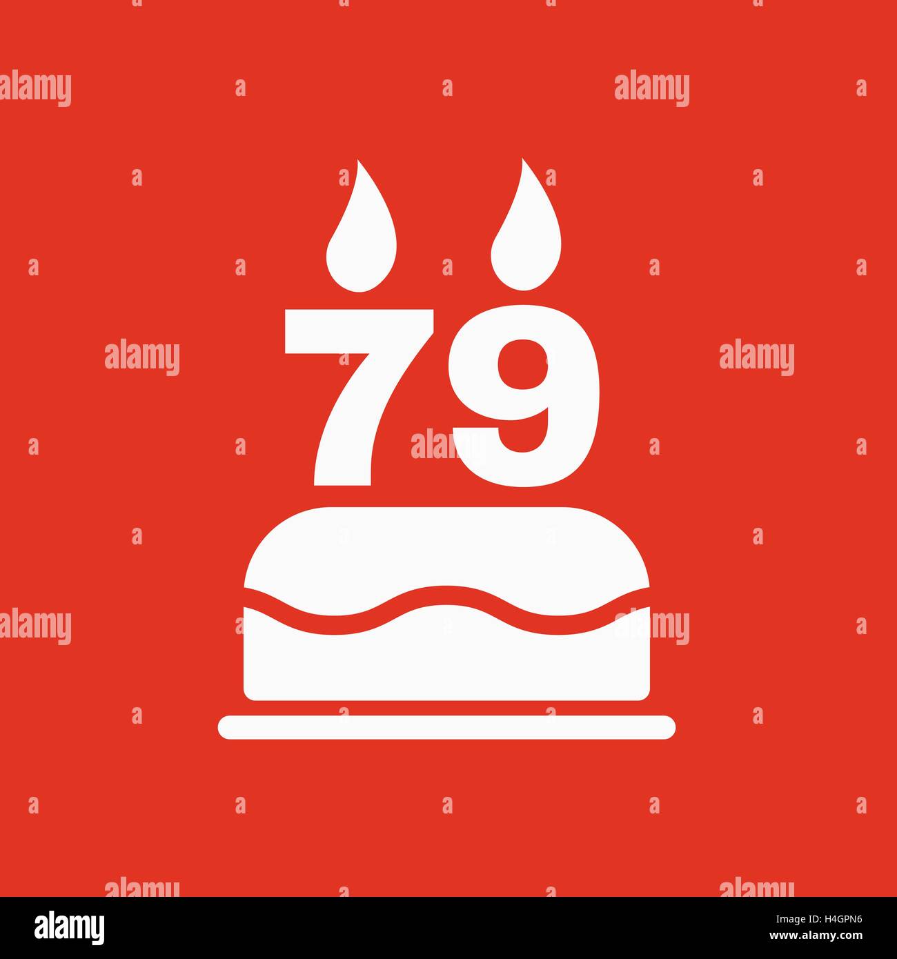 The birthday cake with candles in the form of number 79 icon. Birthday ...