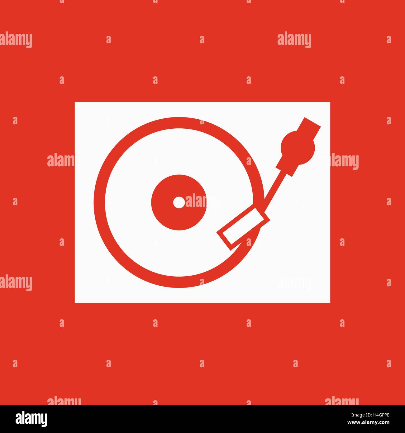 The turntable icon. DJ and gramophone, player, music symbol. Flat Stock ...
