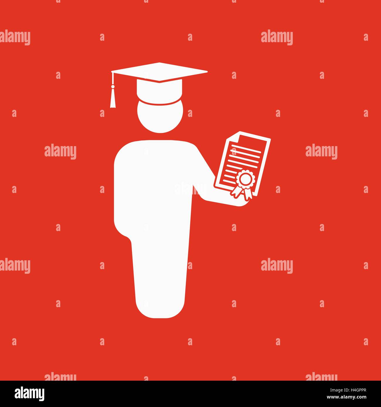 The graduate with diploma icon. School and university, learning ...