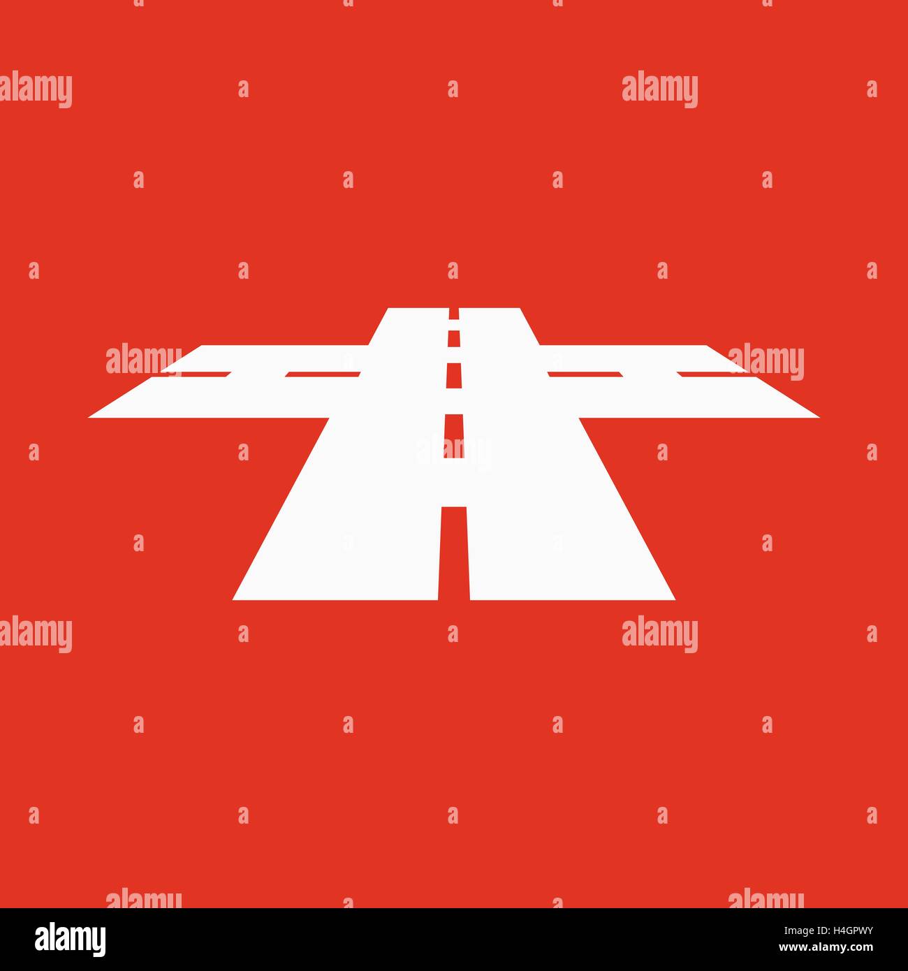 The crossroads icon. Crossway and crossing, intersection, road, route ...