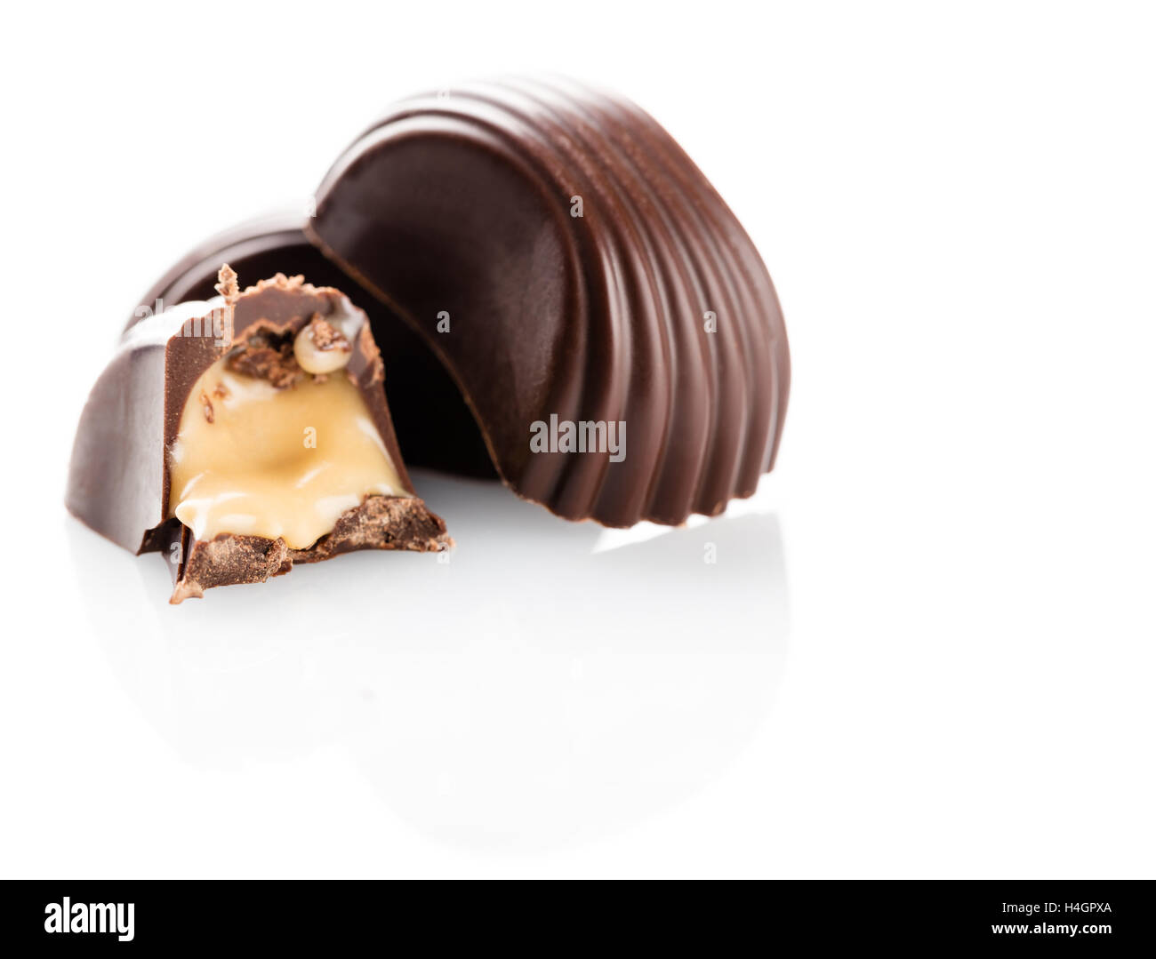 chocolate sweets closeup on a white background isolated Stock Photo - Alamy