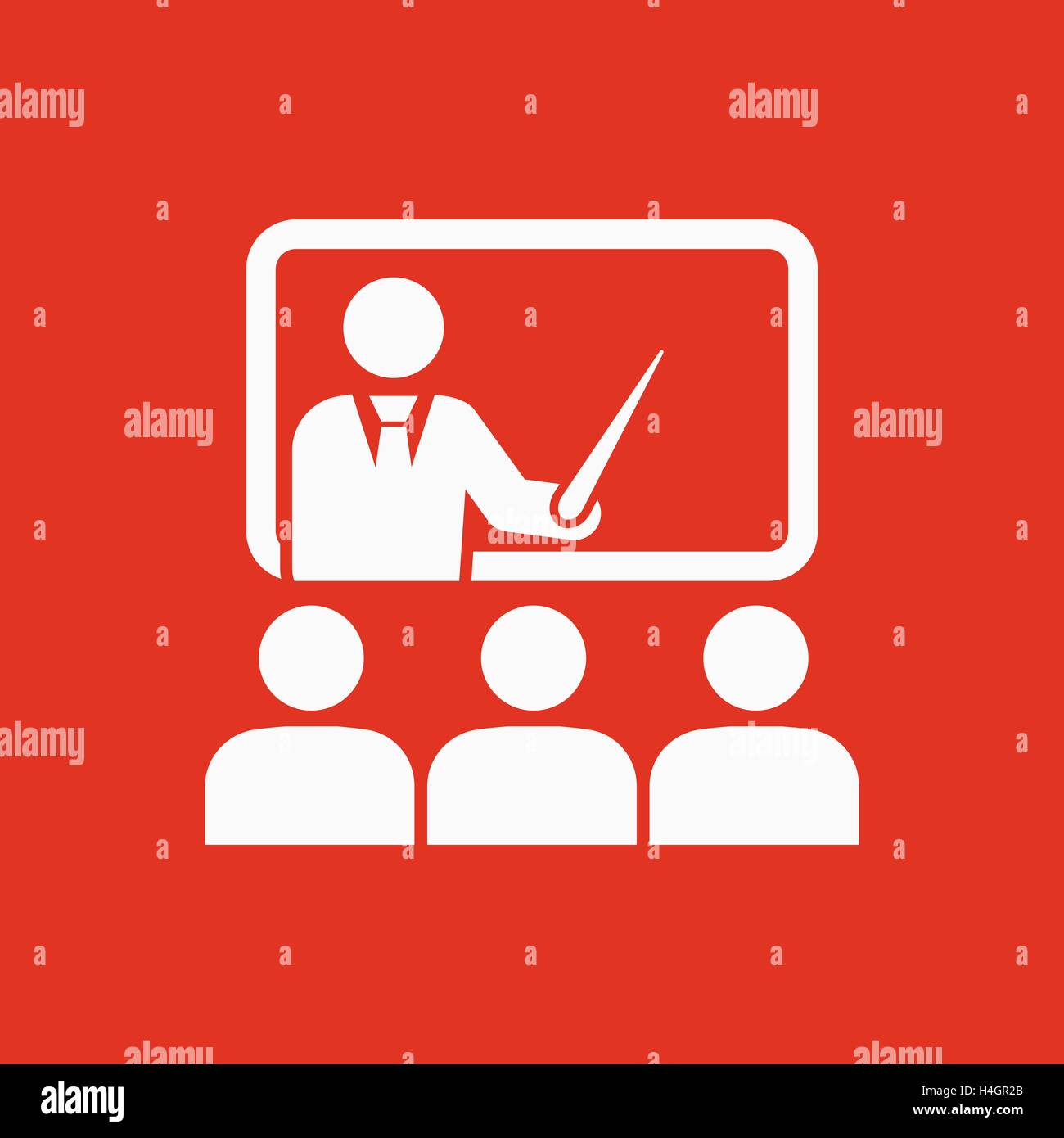 The training icon. Teacher and learner, classroom, presentation ...