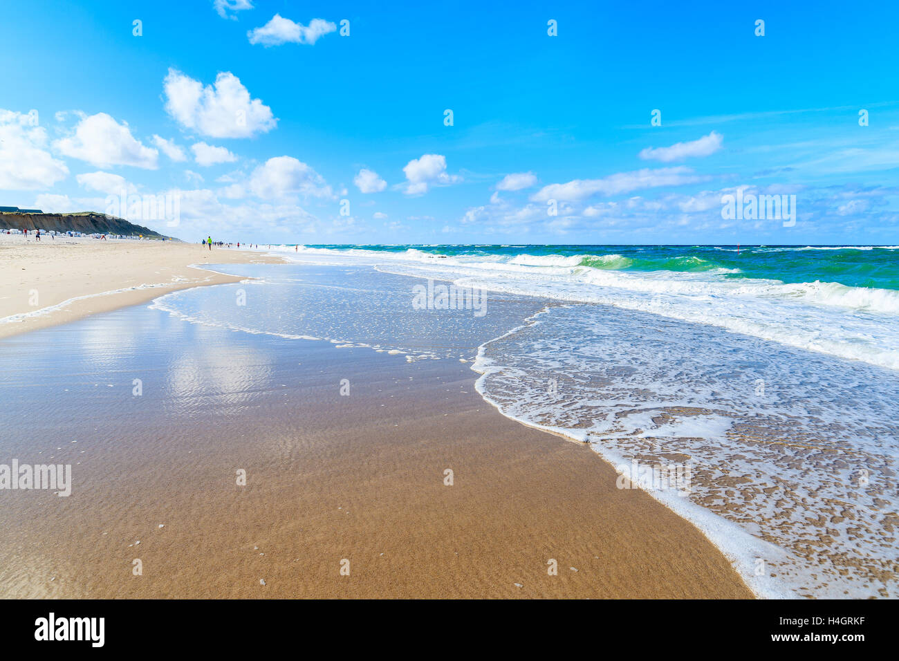 Sea wave on Kampen beach, Sylt island, Germany Stock Photo - Alamy
