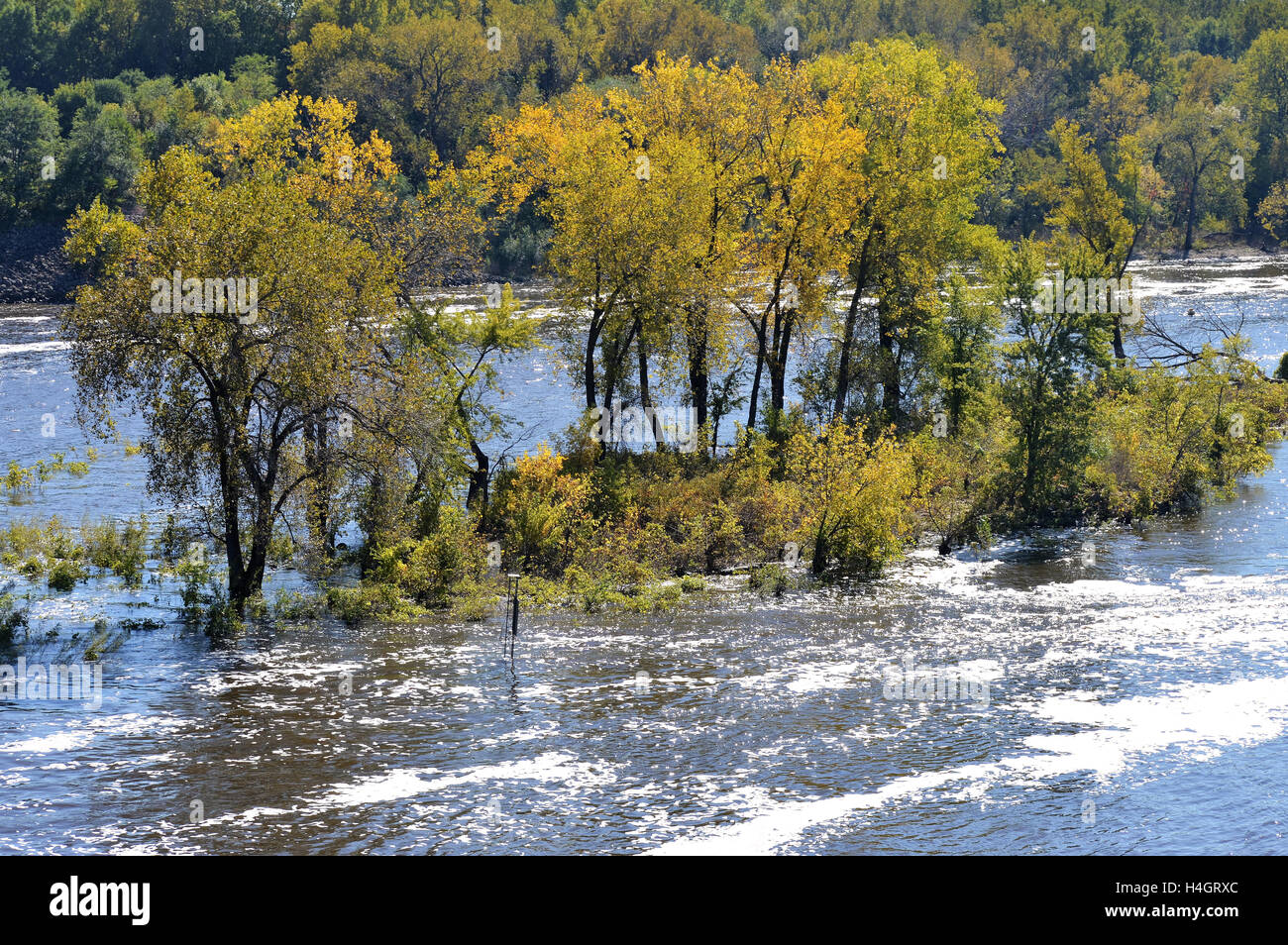 High Water Level in the River Stock Photo - Alamy