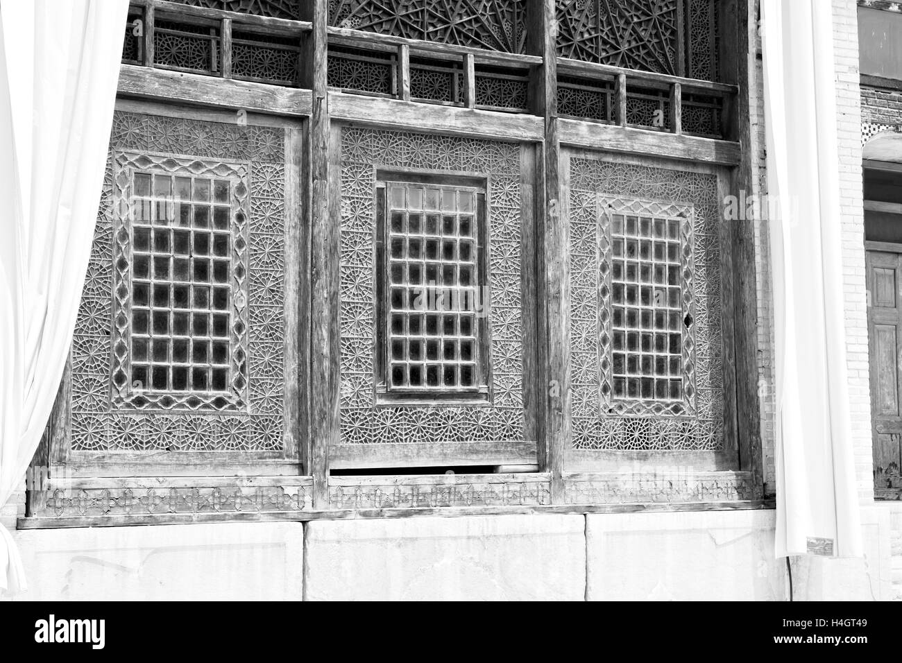 blur in iran shiraz the old persian architecture window and glass in ...