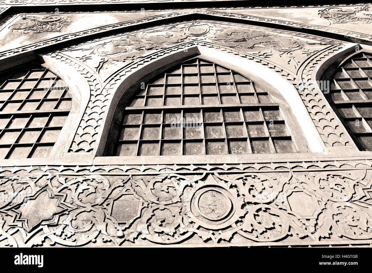 blur in iran kashan the old persian architecture window and glass in ...