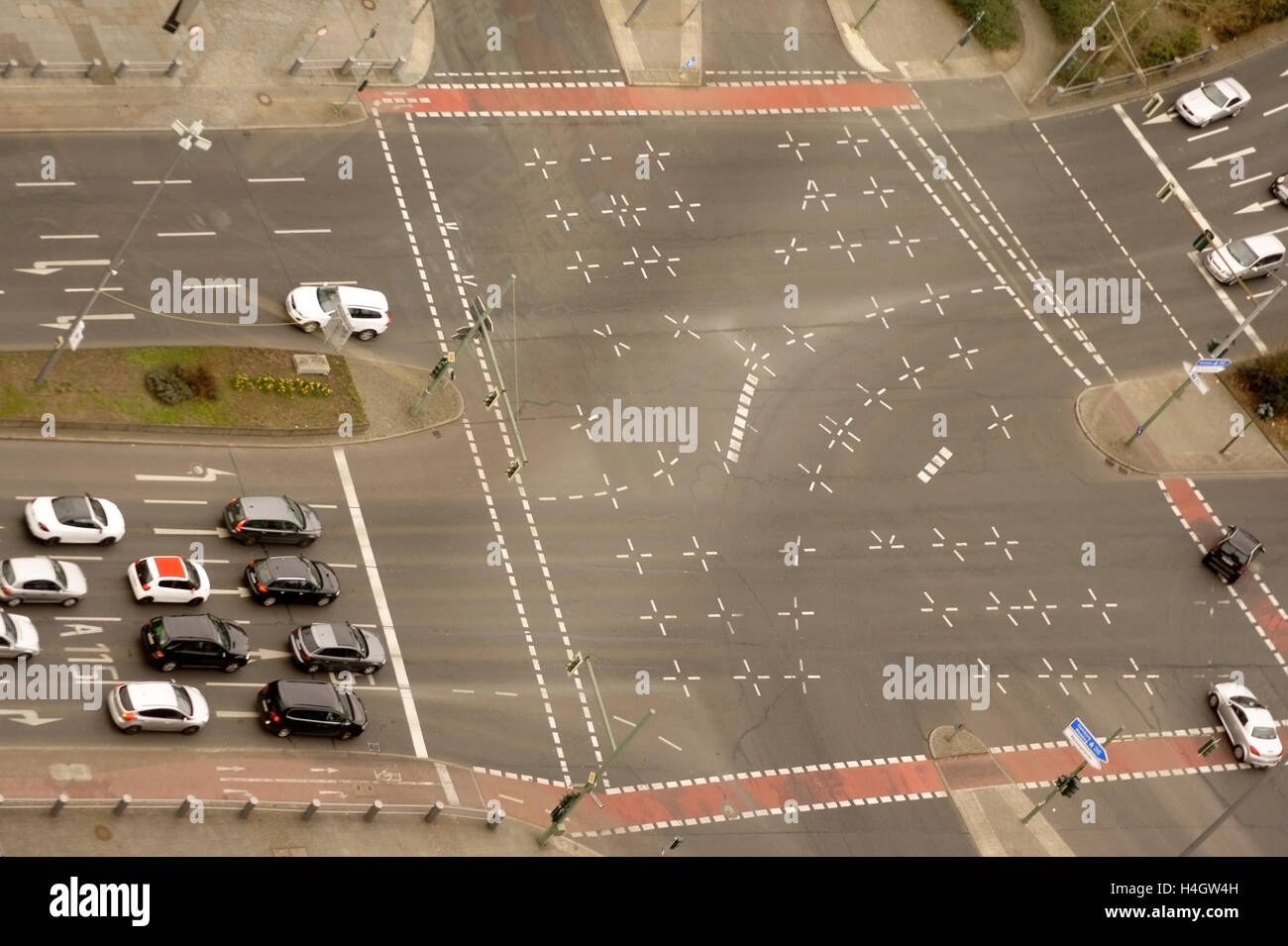 Aerial View Multiple Lane Road Stock Photo - Alamy