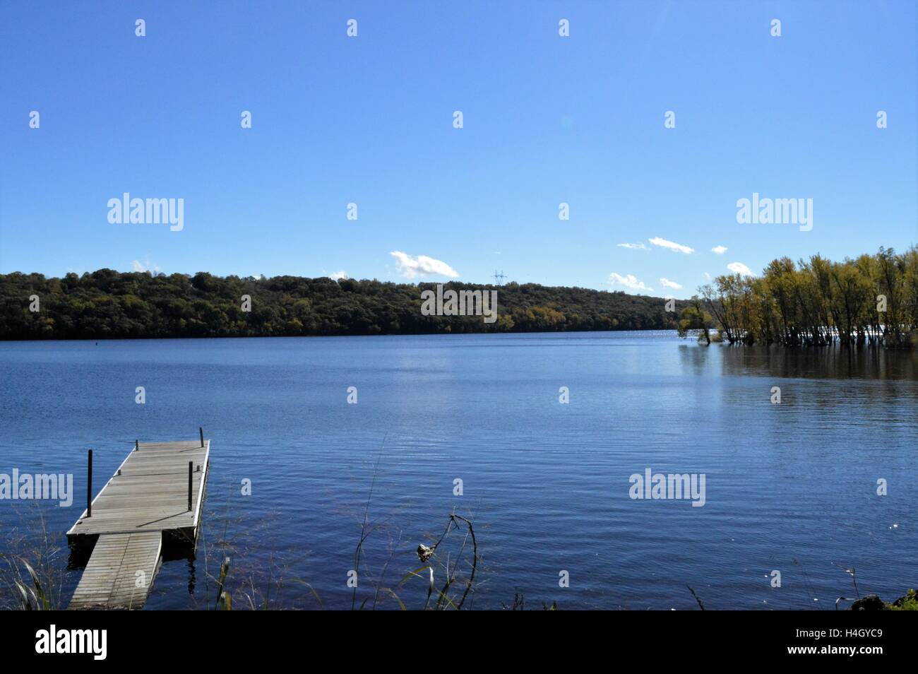 Dock in the River Stock Photo - Alamy