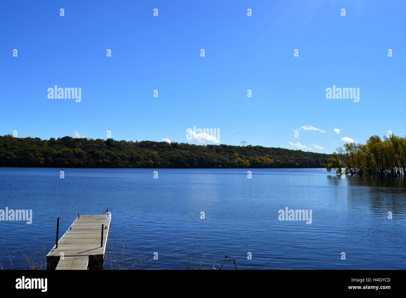 Dock in the River Stock Photo - Alamy